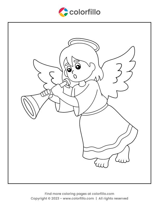 Free Online Christmas Angel Coloring Page - colorfillo