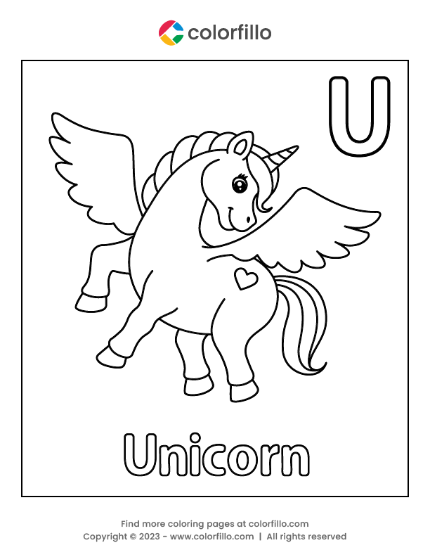 Free Online Letter U Coloring Page - colorfillo