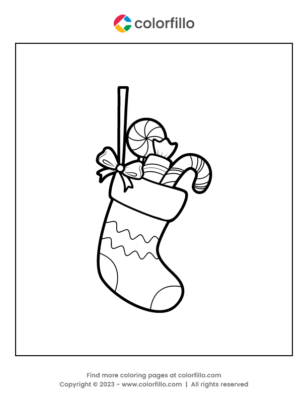 Free Online Christmas Stocking Coloring Page - colorfillo