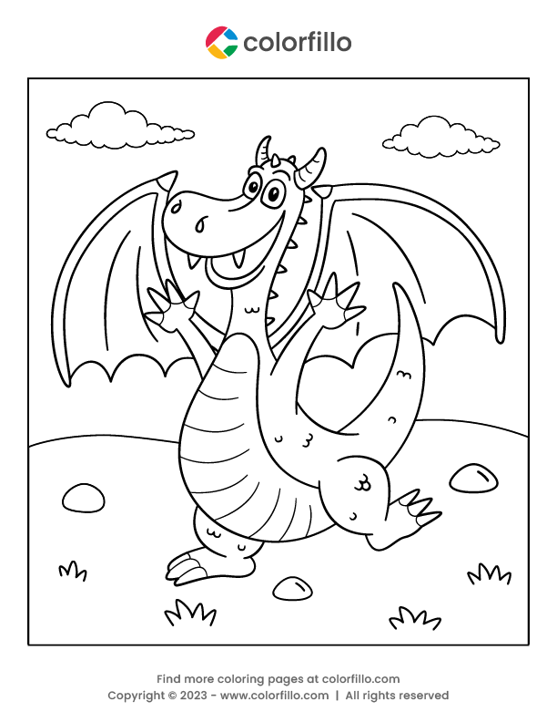 Free Online Dragon Coloring Page - colorfillo