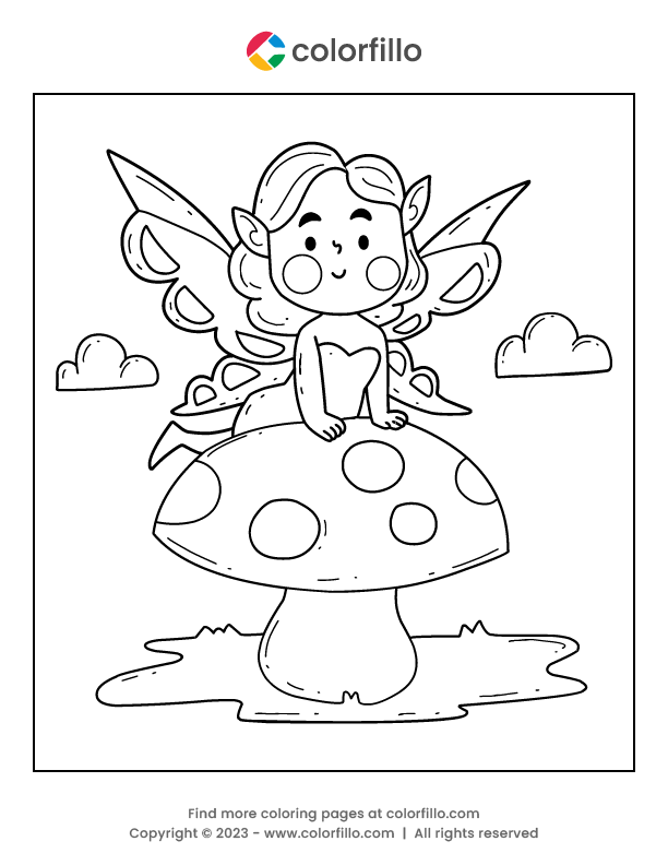 Free Online Mushroom Fairy Coloring Page - colorfillo