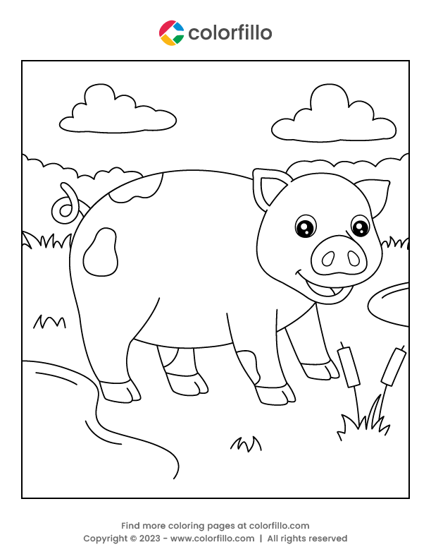 Free Online Pig Coloring Page - colorfillo