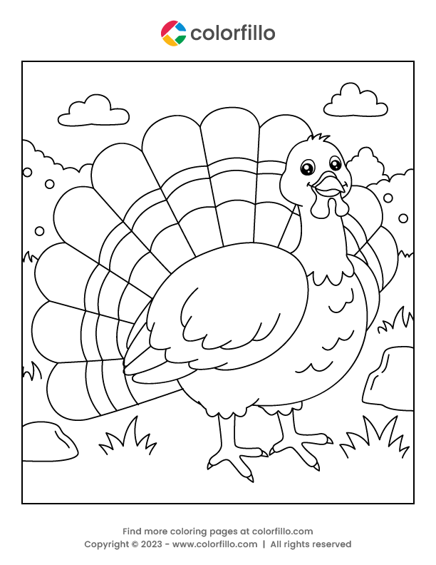 Free Online Turkey Coloring Page - colorfillo