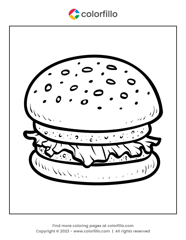 Free Online Burger Coloring Page - colorfillo
