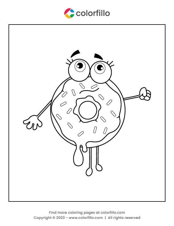Free Online Donut Coloring Page - colorfillo