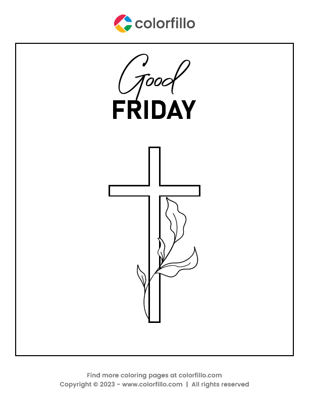 Free Online Good Friday Coloring Page - colorfillo