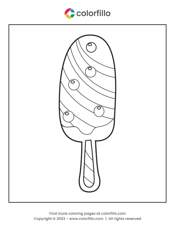Free Online Iced Berry Ice Cream Coloring Page - colorfillo