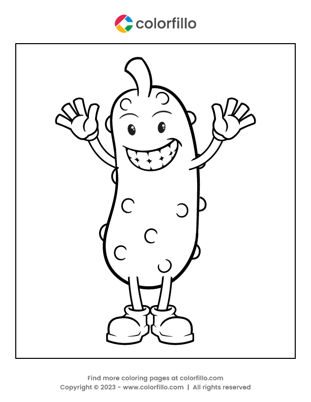 Free Online Cucumber Coloring Page - colorfillo