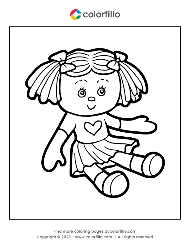 Free Online Cute Doll Toy Coloring Page - colorfillo