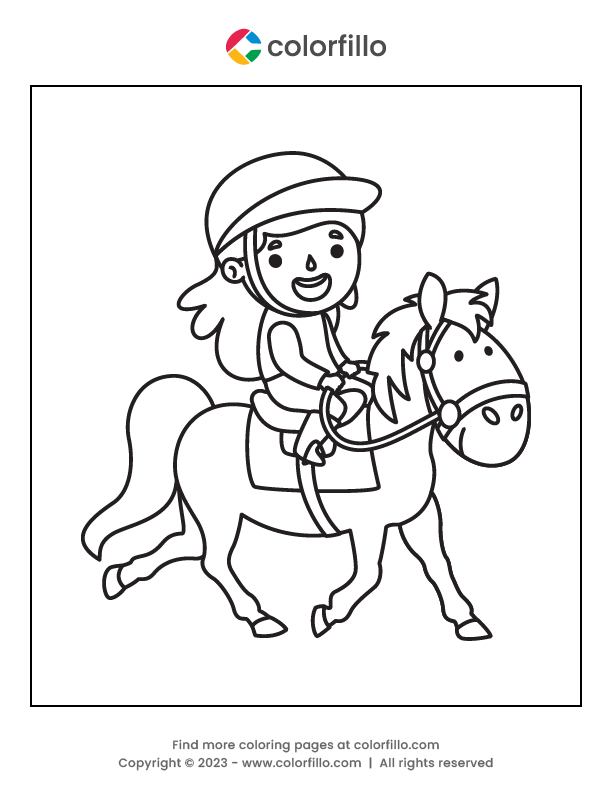 Free Online Equestrian Sports Coloring Page - colorfillo
