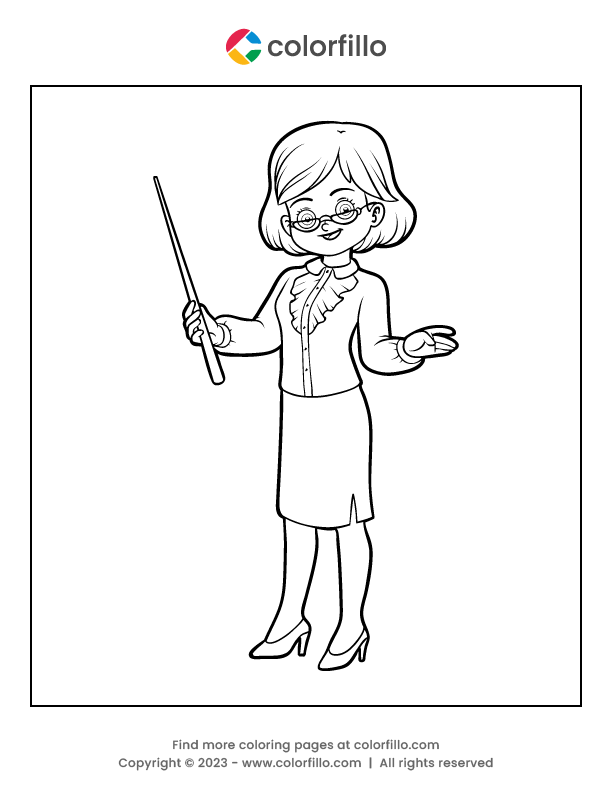 Free Online Teacher Coloring Page - colorfillo
