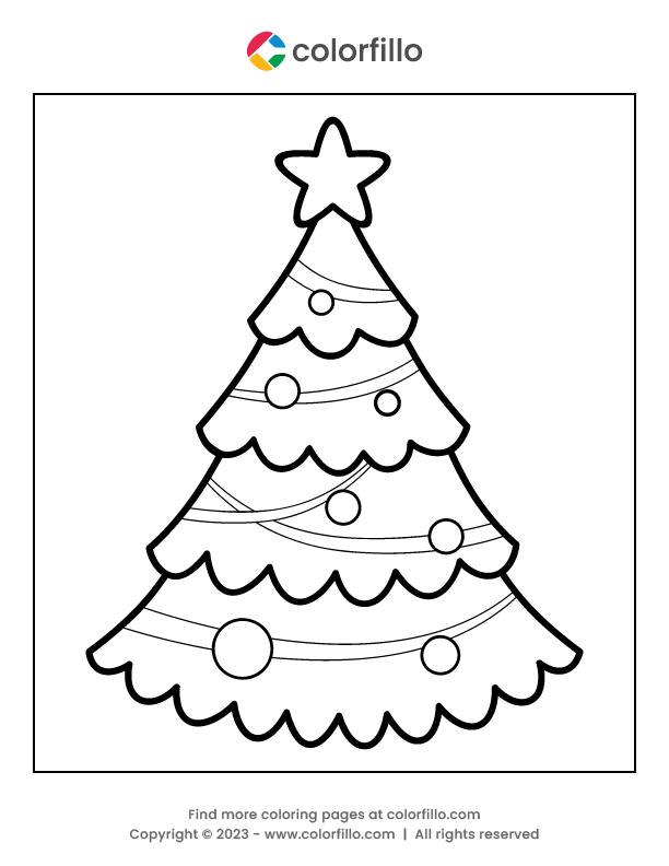 Free Online Christmas Tree Cartoon - colorfillo