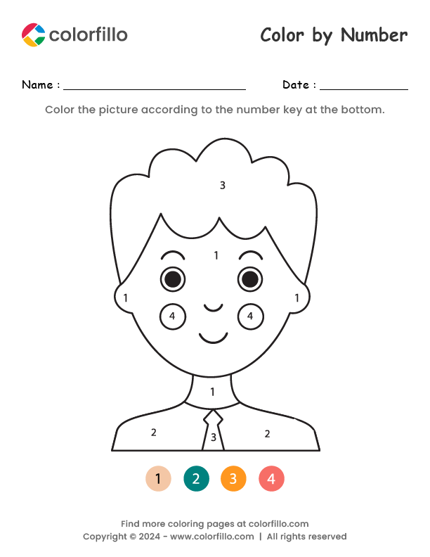 Free Online Boy Color by Number - colorfillo