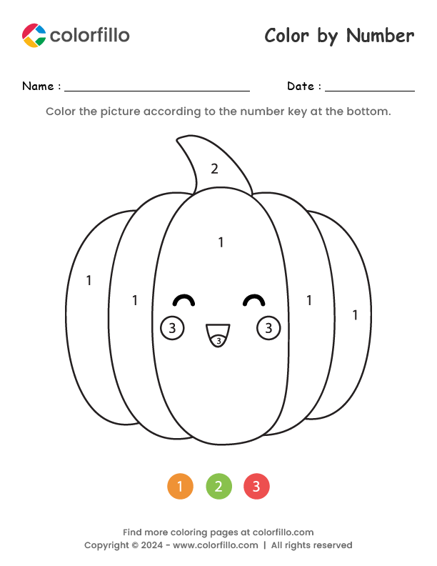 Free Online Pumpkin Color by Number - colorfillo