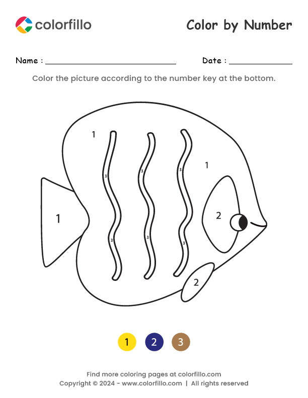 Free Online Sea Fish Color by Number - colorfillo