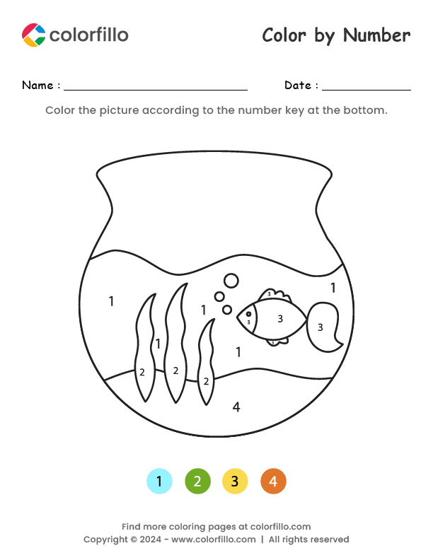 Free Online Aquarium Color by Number - colorfillo