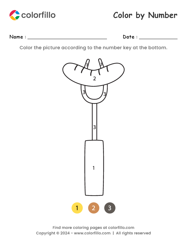 Free Online Grilled Sausage Color by Number - colorfillo