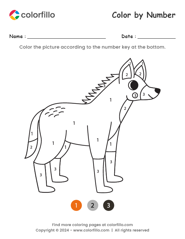 Free Online Maned Wolf Color by Number - colorfillo