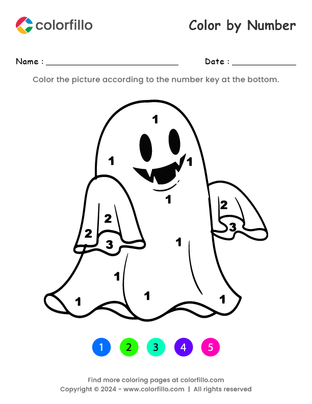 Free Online Monster Halloween Color by Number - colorfillo