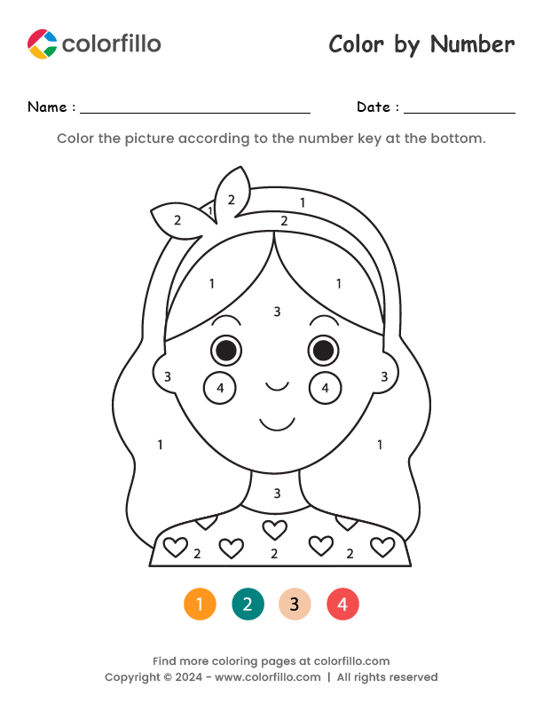 Free Online Princess Color by Number - colorfillo