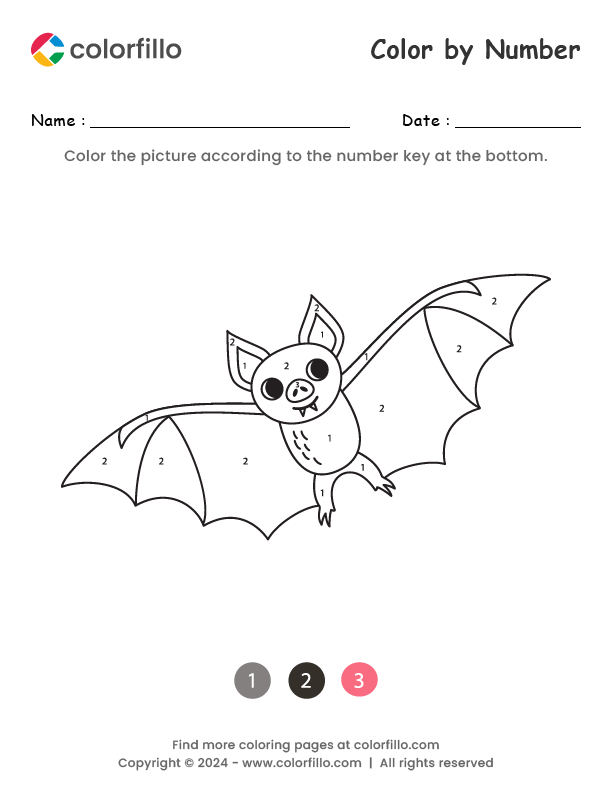 Free Online Vampire Bat Color by Number - colorfillo