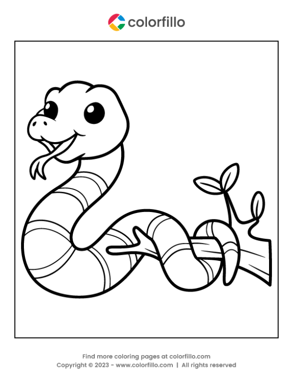 Free Online Coral snake Coloring Page - colorfillo