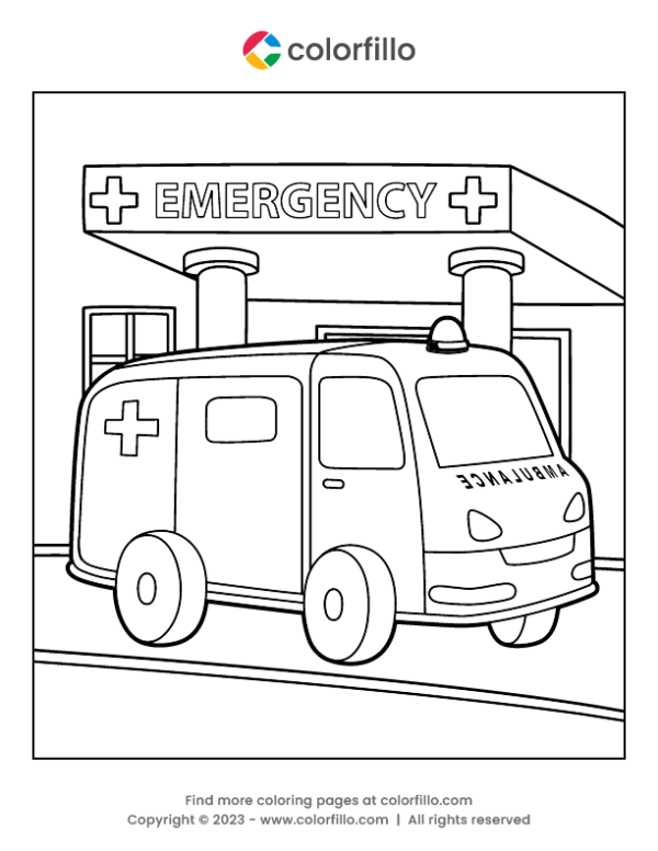 Free Online Ambulance Coloring Page - colorfillo