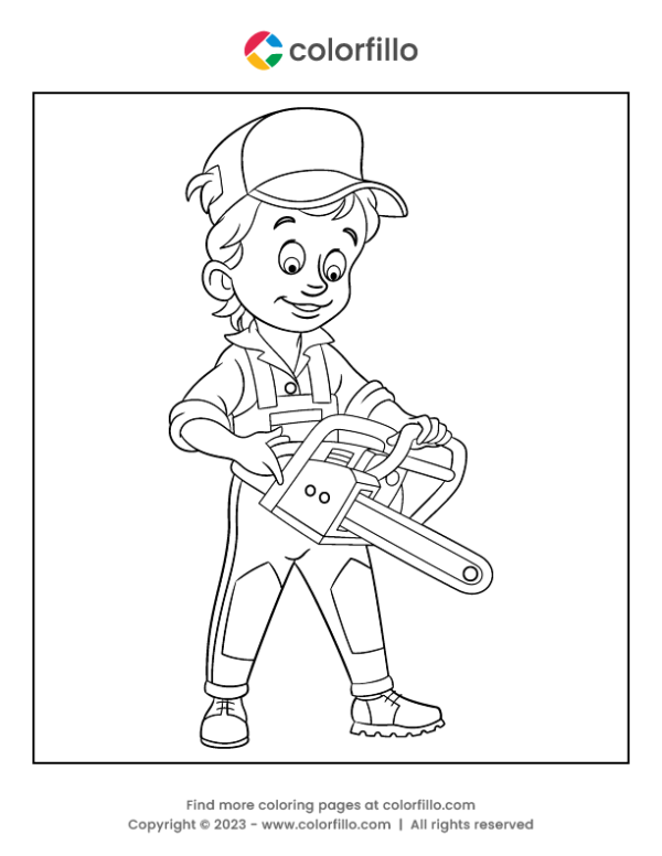 Free Online Lumberjack Coloring Page - colorfillo