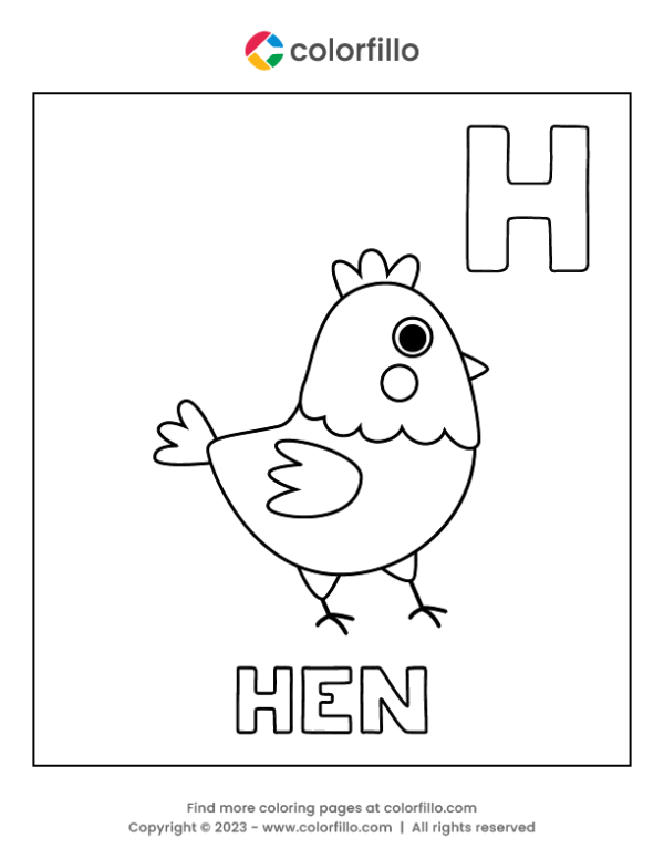 Free Online Letter H Coloring Page - colorfillo
