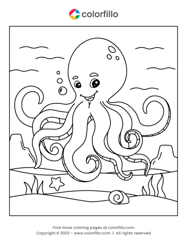 Free Online Octopus Coloring Page - colorfillo