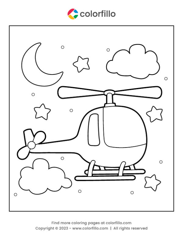 Free Online Helicopter Coloring Page - colorfillo
