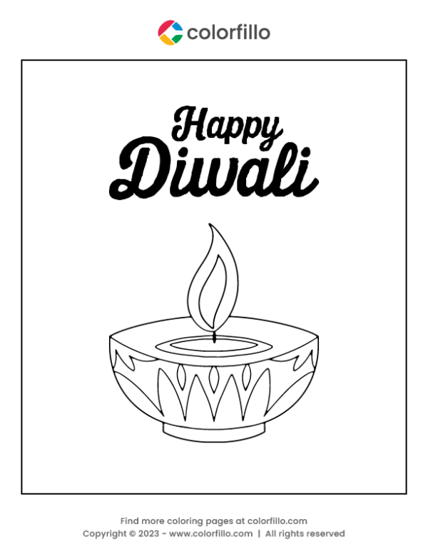 Free Online Diwali Coloring Page - colorfillo