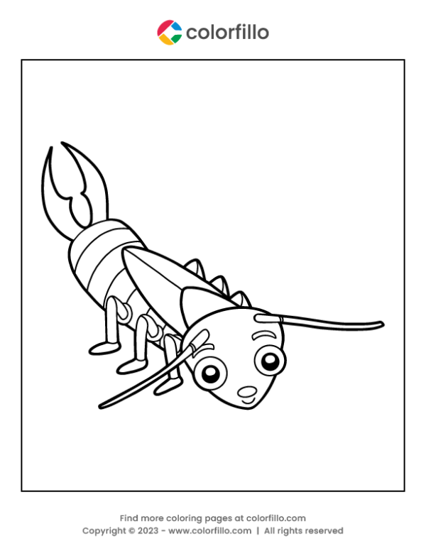 Free Online Earwig Coloring Page - colorfillo
