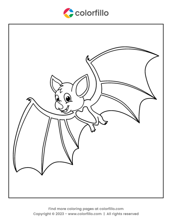 Free Online Cute Bat Color Page - colorfillo