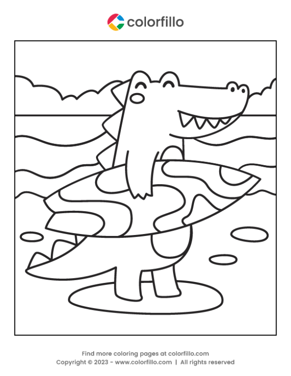 Free Online Alligator Coloring Page - colorfillo