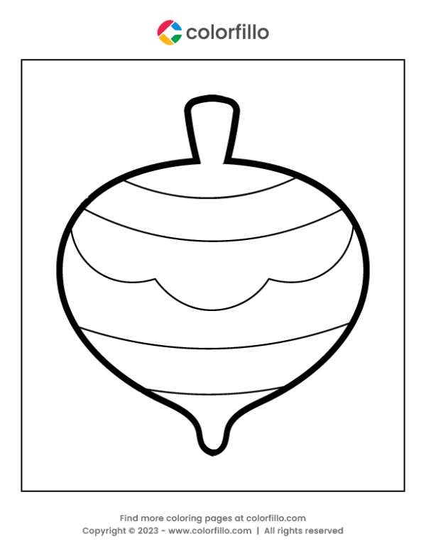 Free Online Spinning Top Toy Coloring Page - colorfillo