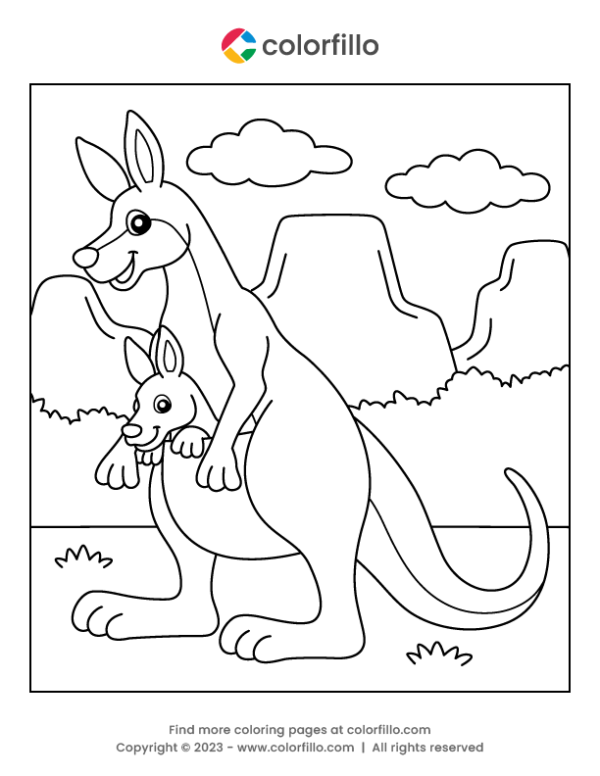 Free Online Kangaroo Coloring Page - colorfillo