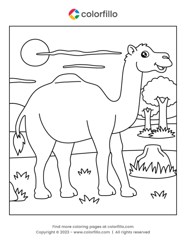 Free Online Camel Coloring Page - colorfillo