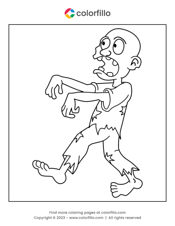Free Online Cute Zombie Color Page - colorfillo