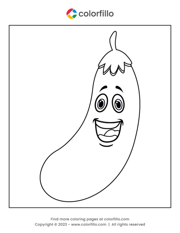 Free Online Eggplant Coloring Page - colorfillo