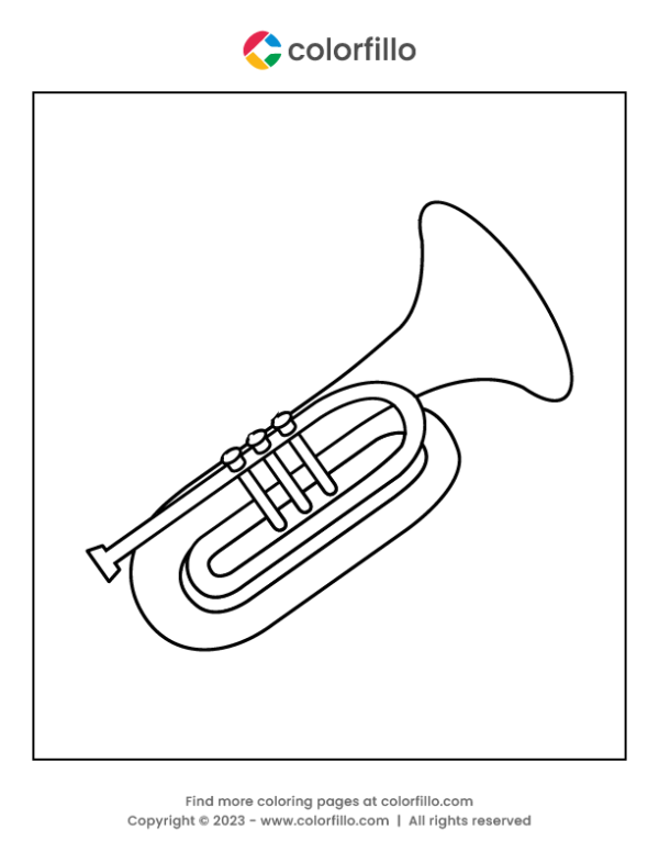 Free Online Trumpet Coloring Page - colorfillo
