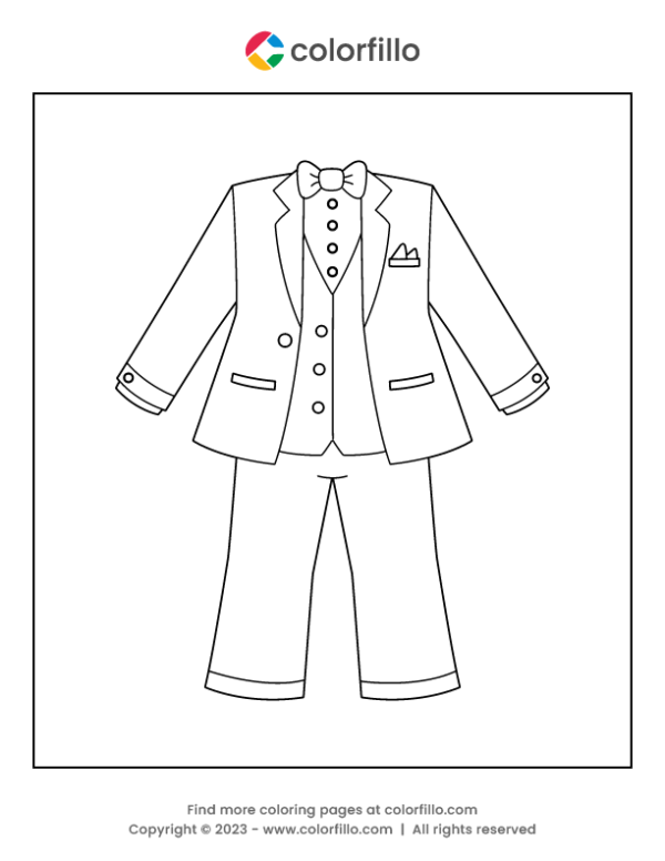 Free Online Groom Suit Coloring Page - colorfillo