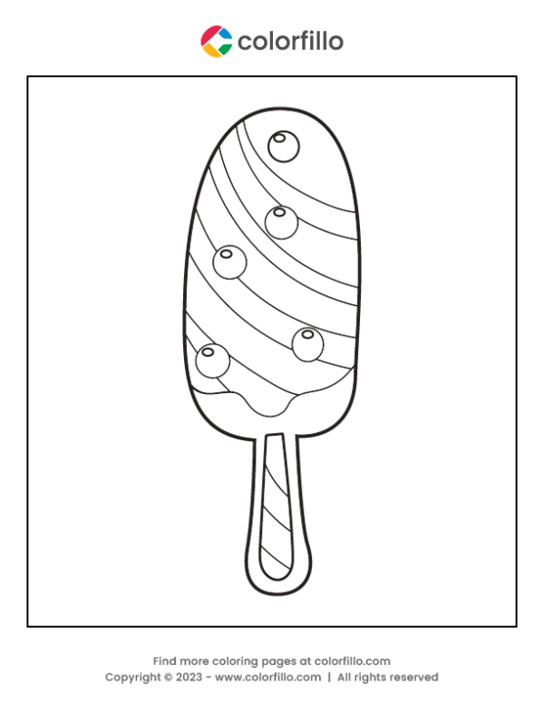 Free Online Iced Berry Ice Cream Coloring Page - colorfillo