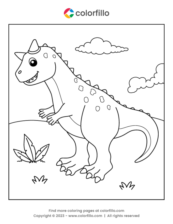 Free Online Carnotaurus Coloring Page - colorfillo