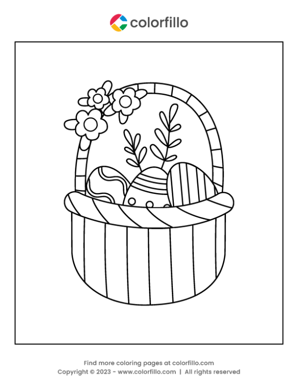 Free Online Easter Basket Coloring Page - colorfillo