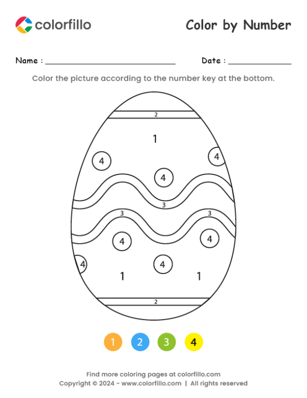 Free Online Easter Egg Color by Number - colorfillo