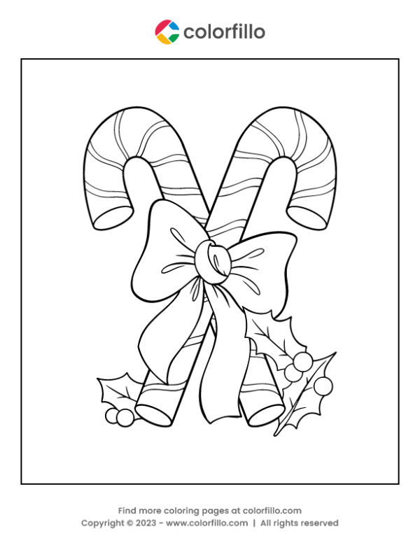 Free Online Christmas Sticks Coloring Page - colorfillo
