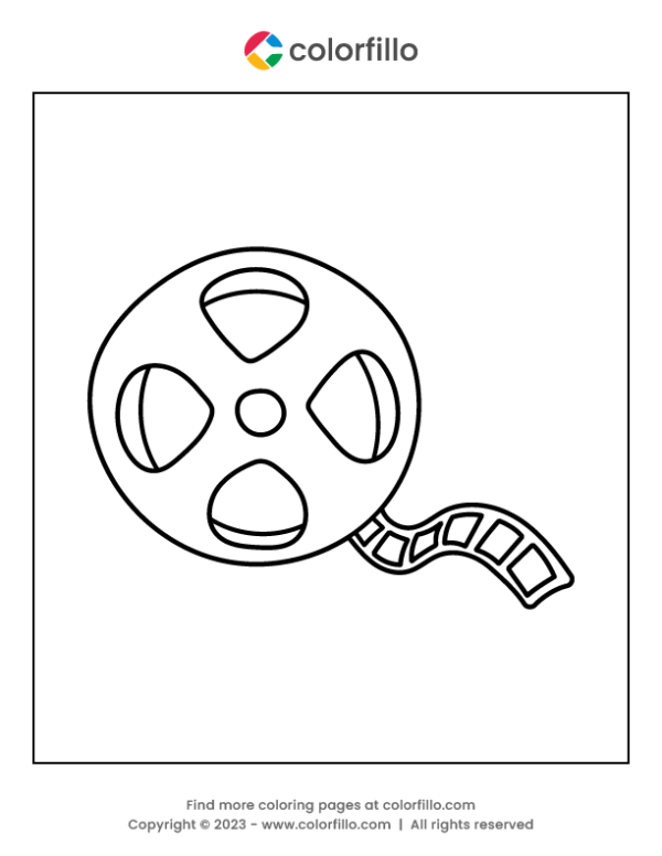 Free Online Film Roll Coloring Page - colorfillo