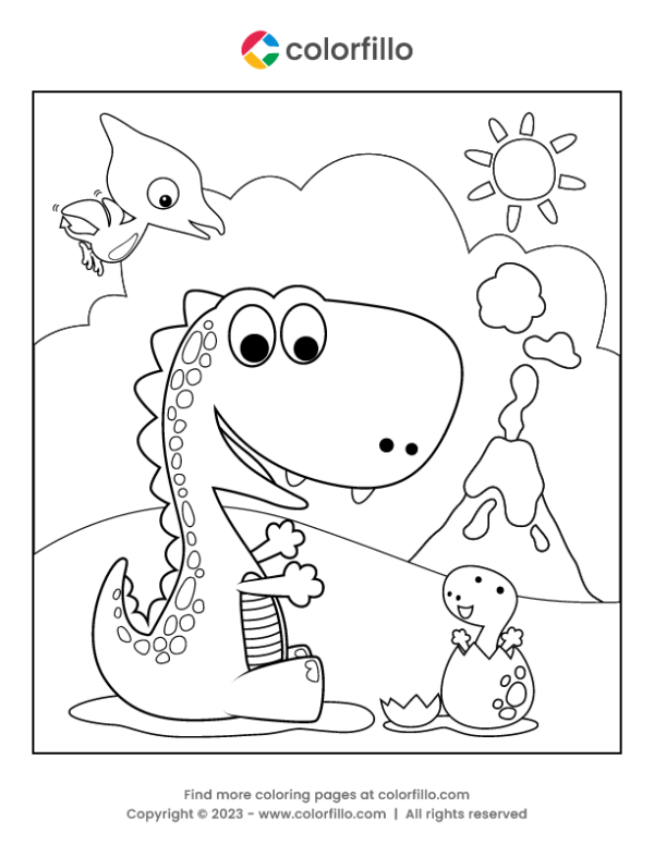 Free Online Dinosaur Coloring Page - colorfillo