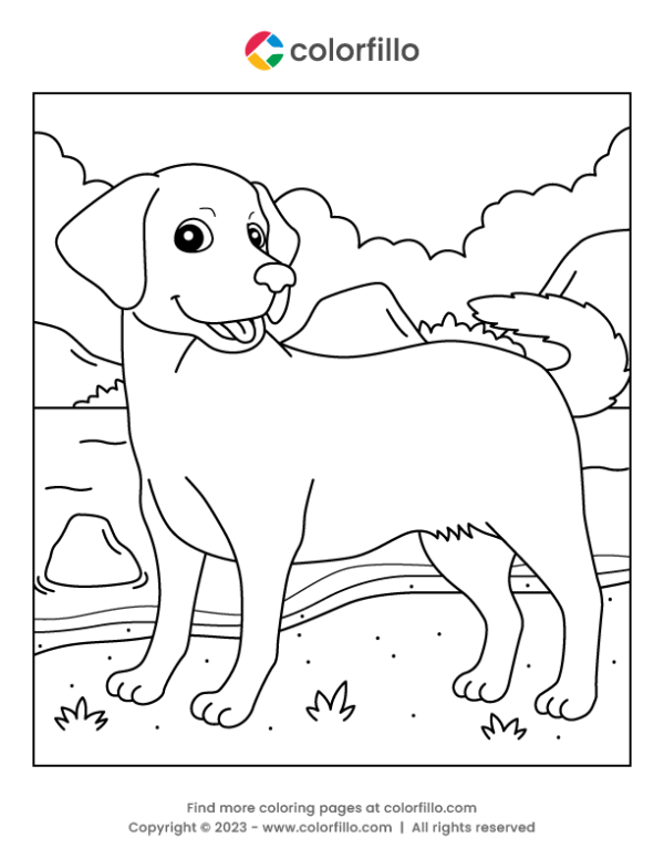 Free Online Dog Coloring Page - colorfillo